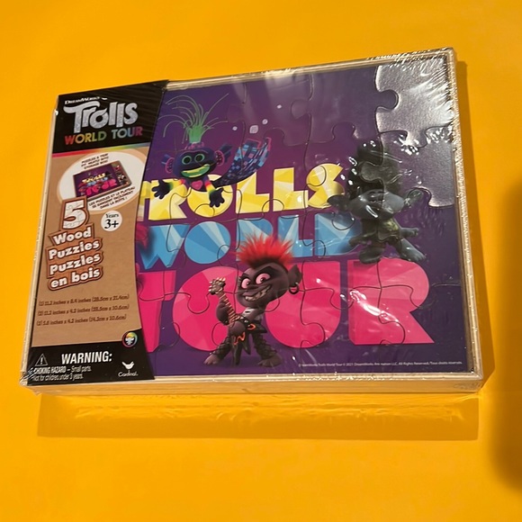 Trolls | Toys | Nwt Dreamworks Trolls World Tour 5 Wood Puzzles Tray ...